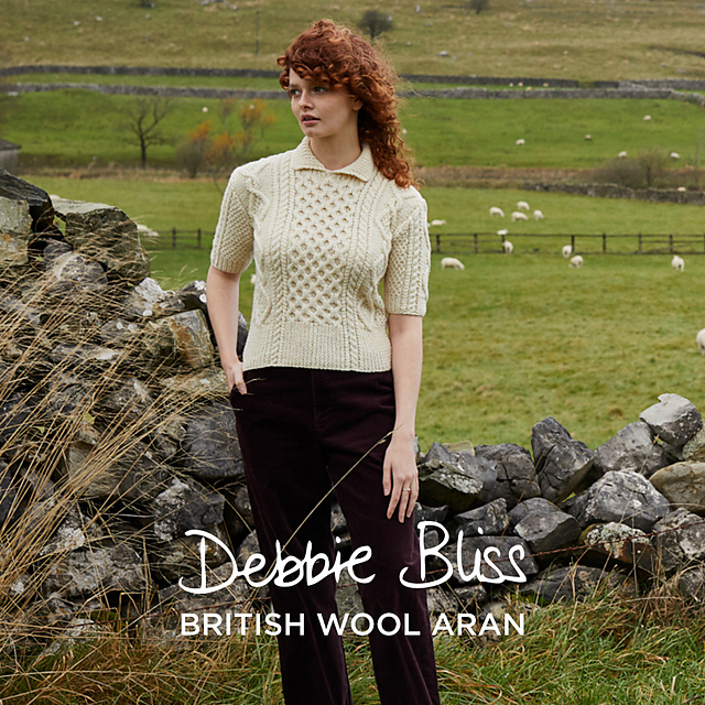 Ravelry: Cable Sweater with Collar pattern by Debbie Bliss