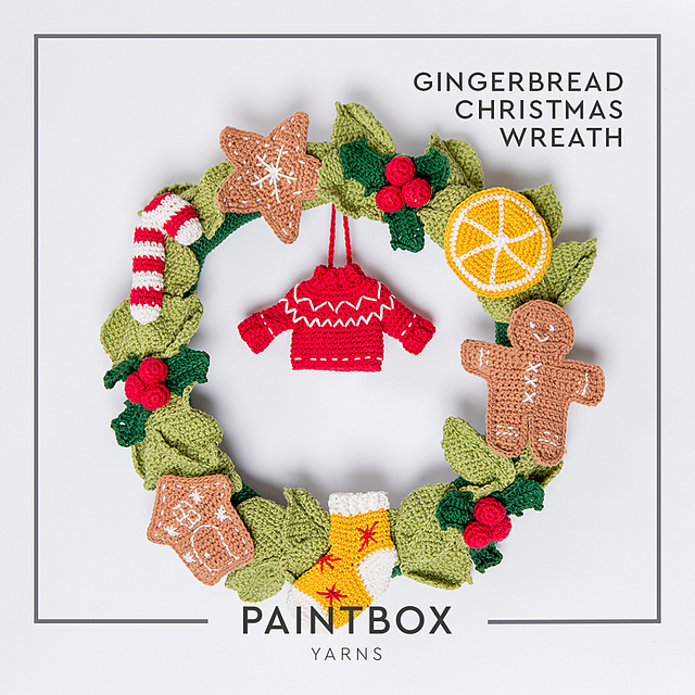 Ravelry: Gingerbread Christmas Wreath pattern by Paintbox Yarns
