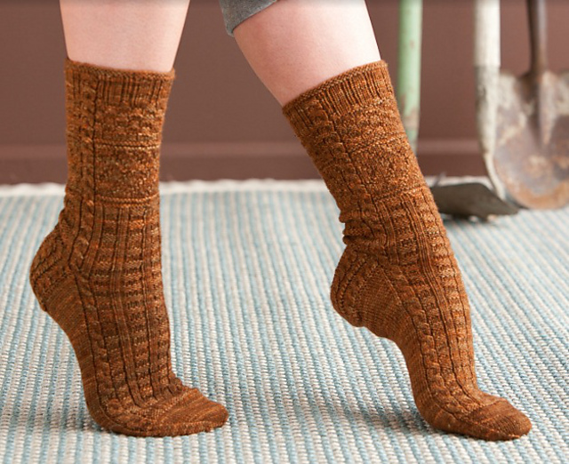 Ravelry: Gansey Clock Socks pattern by Ann Budd