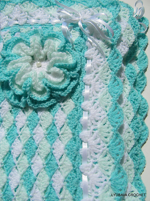 Ravelry: Baby Blanket "Turquoise Sea Shell" Tutorial pattern by Milimagfa