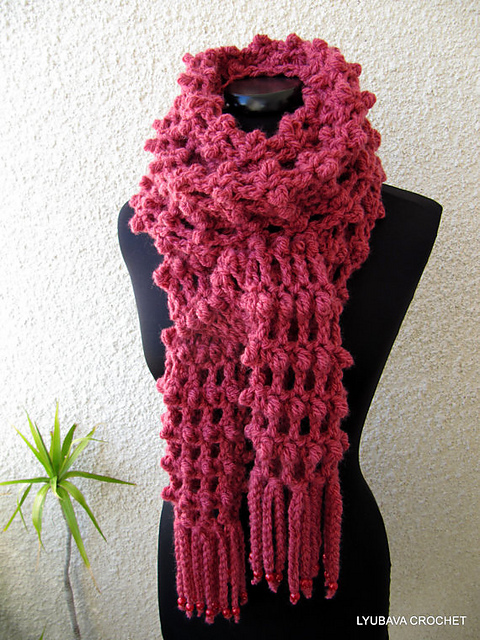 Ravelry: LyubavaCrochet's Crochet Long Scarf With Fringe