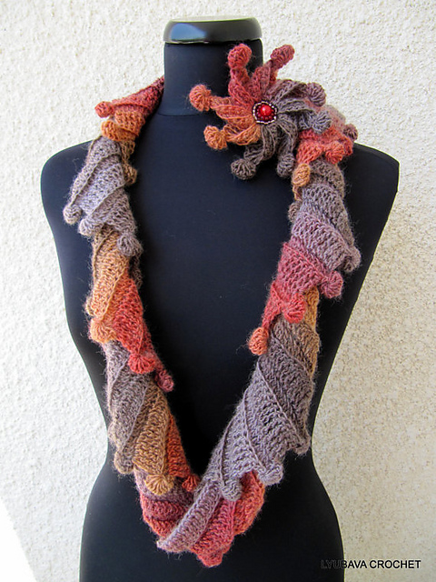 Ravelry: LyubavaCrochet's Multicolour Broun Scarf "Fantasy" by Lyubava ...