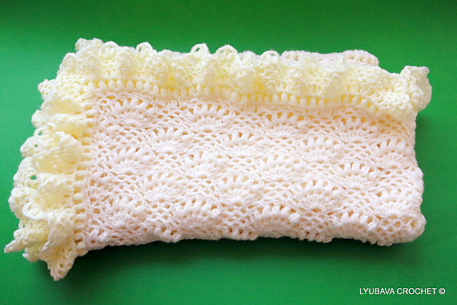 Ravelry: LyubavaCrochet's Crochet Lace Baby Blanket Ruffle Edge