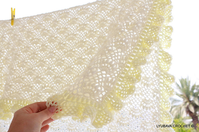 Ravelry: LyubavaCrochet's Crochet Lace Baby Blanket Ruffle Edge