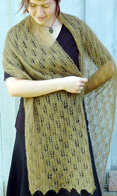 Ravelry: Fir Cone Lace Stole/Scarf pattern by Mary Lou Egan
