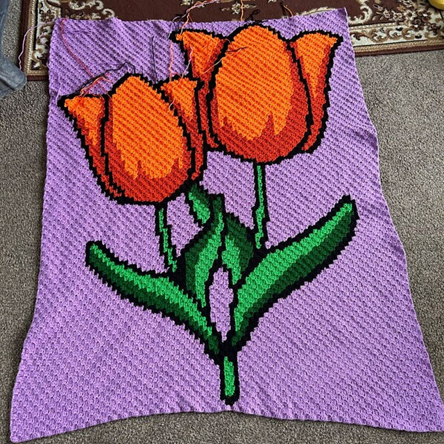 Ravelry: Tulip Bouquet C2C Blanket pattern by Ari Wimsett