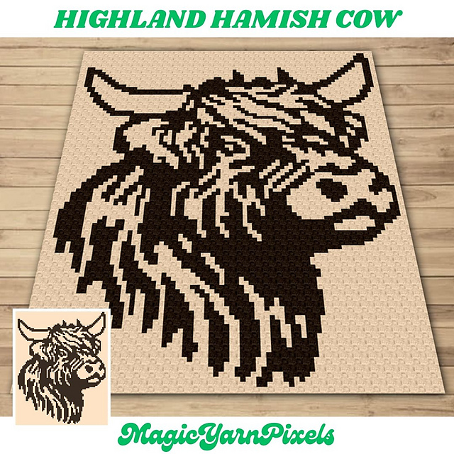 Ravelry: C2C Highland Hamish Cow pattern by Ari Wimsett