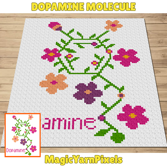 Ravelry: C2C Dopamine Molecule pattern by Ari Wimsett