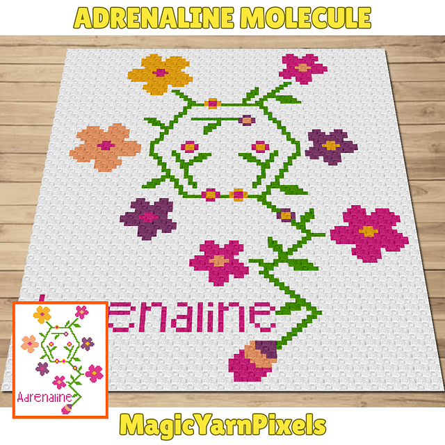Ravelry: C2C Adrenaline Molecule pattern by Ari Wimsett