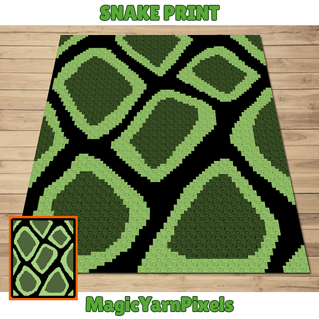 Ravelry: C2C Snake Print pattern by Ari Wimsett