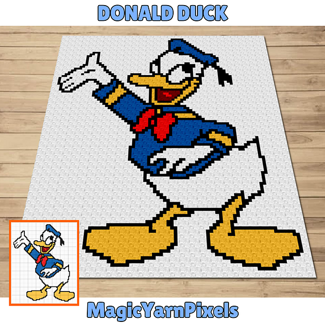 Ravelry: C2C Donald Duck pattern by Ari Wimsett