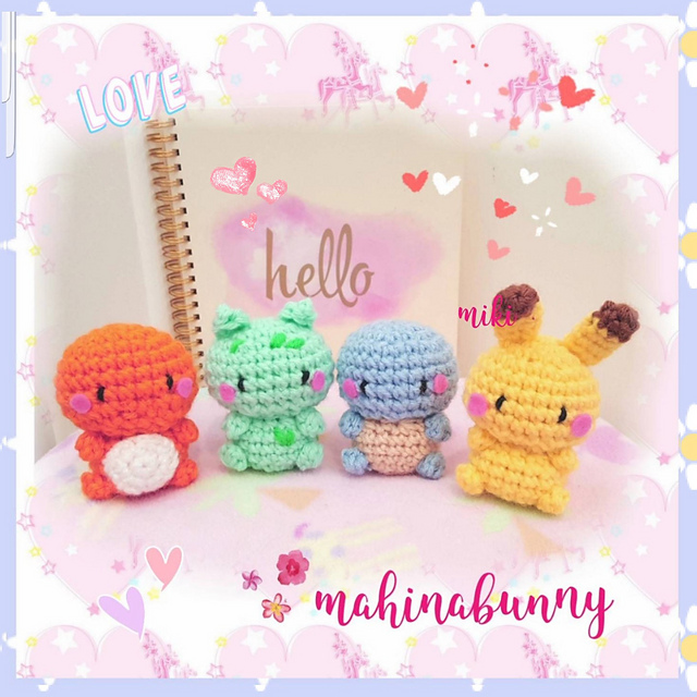 Ravelry: Cute Pokemon Starters pattern by Miki H Kim