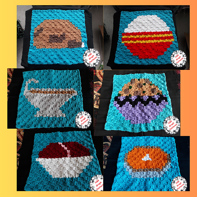 Ravelry: Thanksgiving Feast Set c2c pattern by Abigail Fletcher