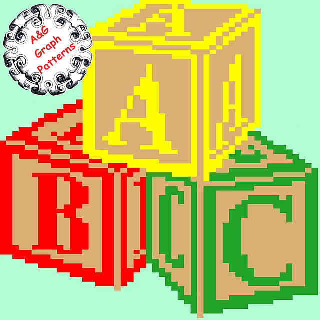 Ravelry: ABC Baby Blocks IK pattern by Angela Foster