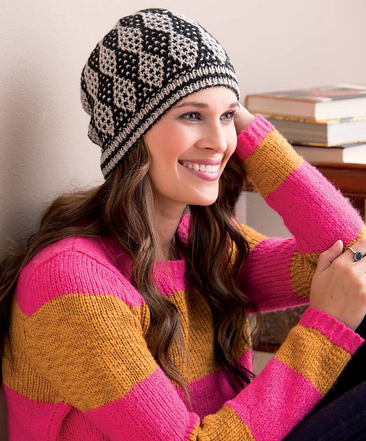 Ravelry: Diamond Jubilee Slip-Stitch Hat pattern by Faina Goberstein