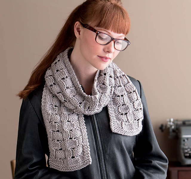 Ravelry: Art Deco Faux Cables Scarf pattern by Angela Tong