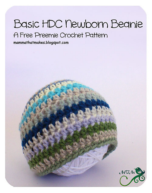Ravelry: Basic HDC Newborn Beanie pattern by Myshelle Cole