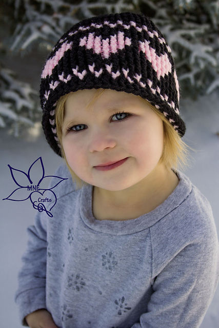 Ravelry: Ring Around the Hearts Graph Hat pattern by Manda Nicole