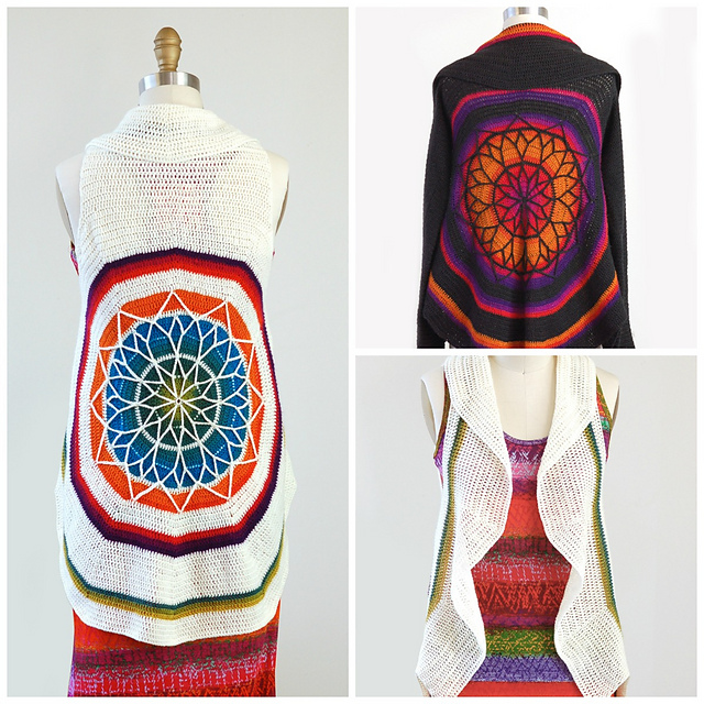 Ravelry: Stained Glass Mandala Vest pattern by Amanda Mannas