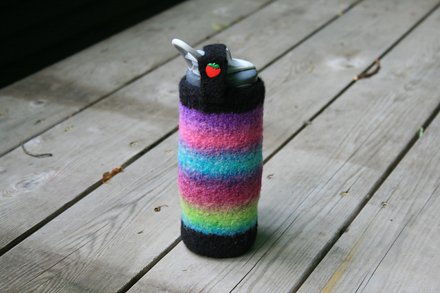 Ravelry: Summer Stripes water bottle holder pattern by Mara Jessup