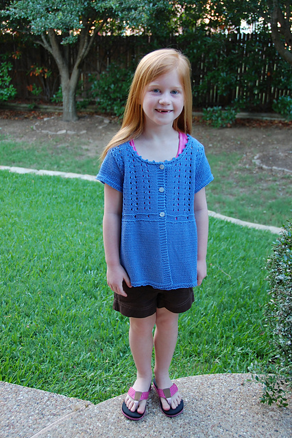 Ravelry: Design D - Girls' Lace-Yoke Cardigan pattern by Sirdar