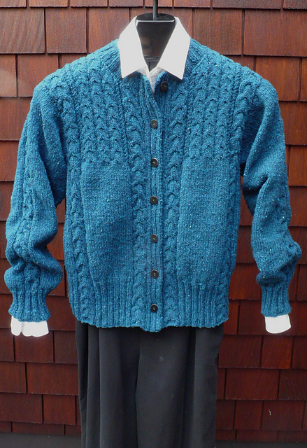 Ravelry: MS 206 Cabled Yoke Crew Cardigan pattern by Mari Dembrow