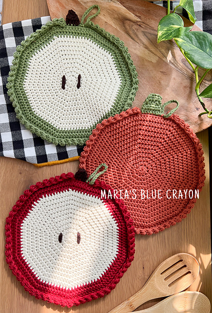 Ravelry: Pumpkin and Apple Potholder pattern by Maria's Blue Crayon