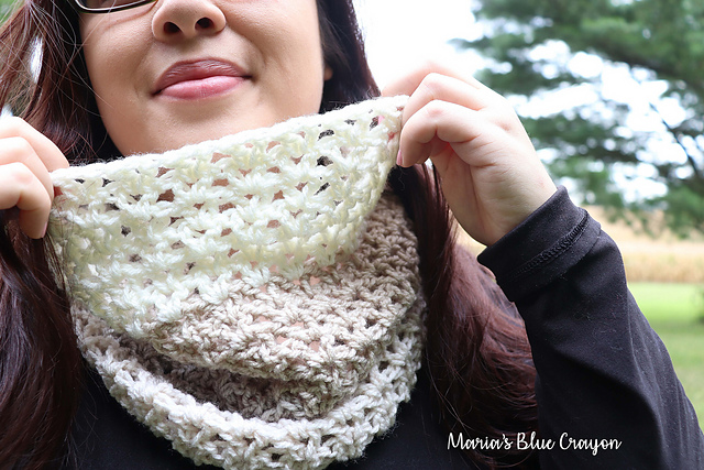 Ravelry: Lacy Cozy Cowl pattern by Maria's Blue Crayon