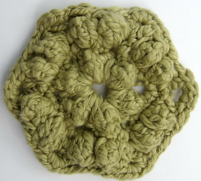 Ravelry: MarieInNYC's Popcorn Hexagons in Inca Eco