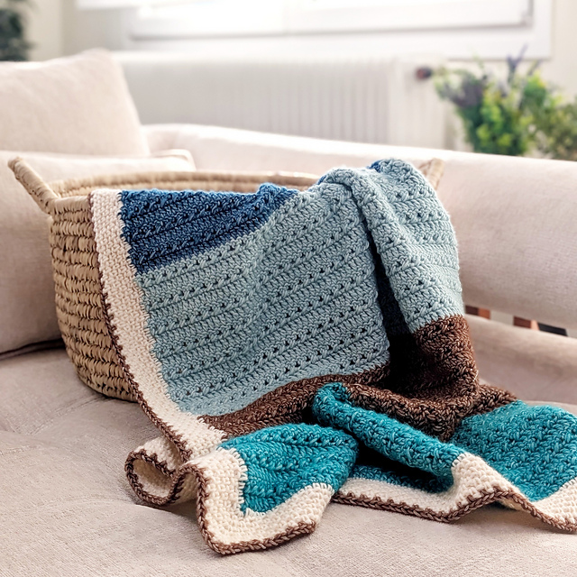 Ravelry: Textured Color Block Blanket pattern by Marina Nikolaidou