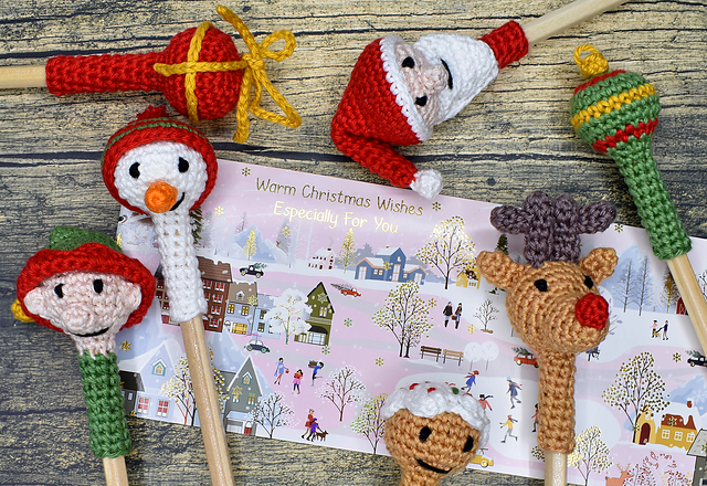 Ravelry: Pencil toppers - Christmas pattern by Colours and Stitches