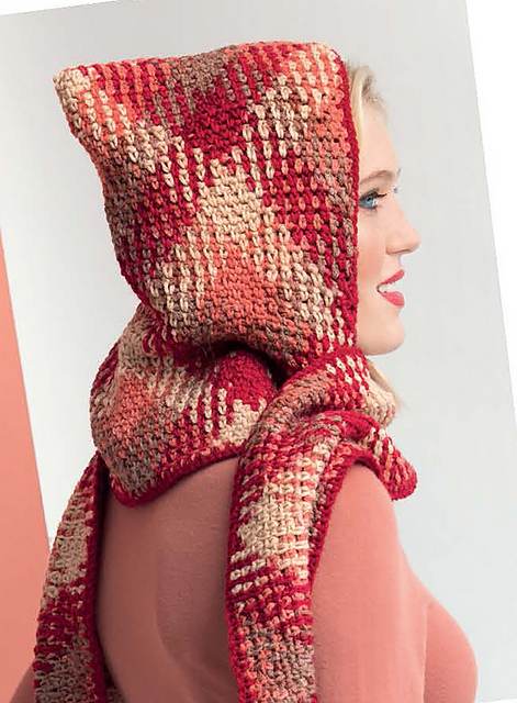 Ravelry: Planned Pooling Hooded Scarf pattern by Marly Bird