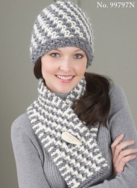 Ravelry: Pebbled Hat & Scarf pattern by Mary Maxim