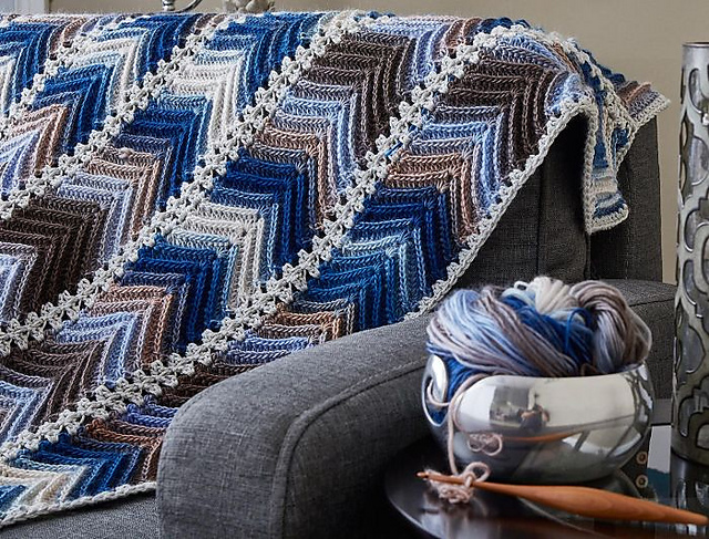 Ravelry: Chevron Panels Throw pattern by Mary Maxim