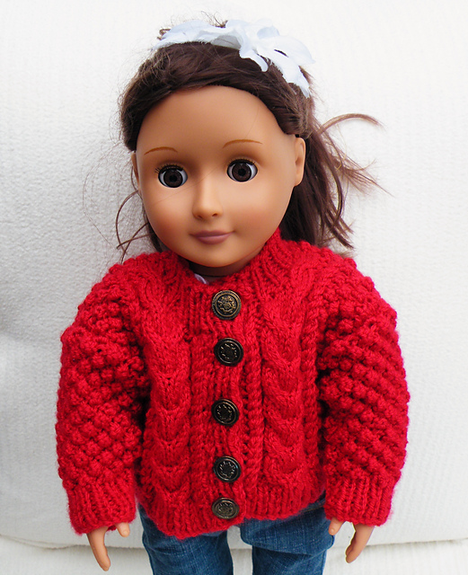 Ravelry: Maryfairy's Aran Cardigan for American Girl or Our Generation