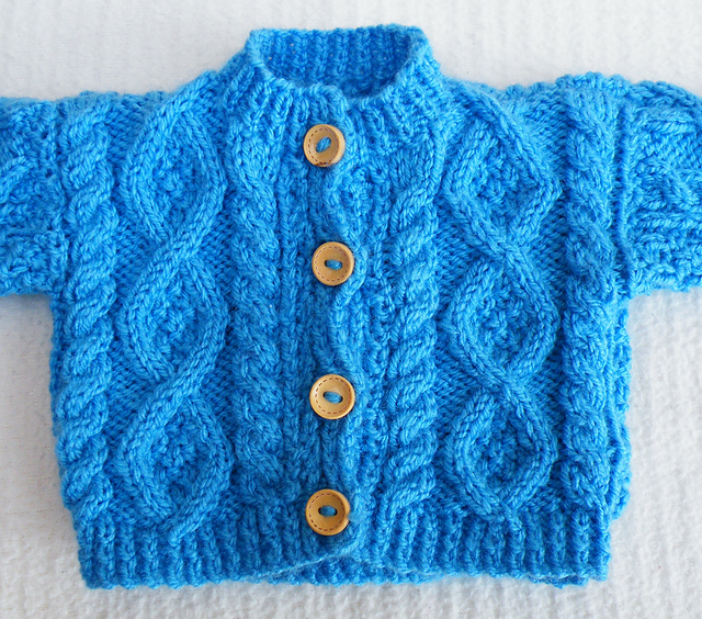 Ravelry: Maryfairy's Blue Diamond Aran Cardigan for American Girl