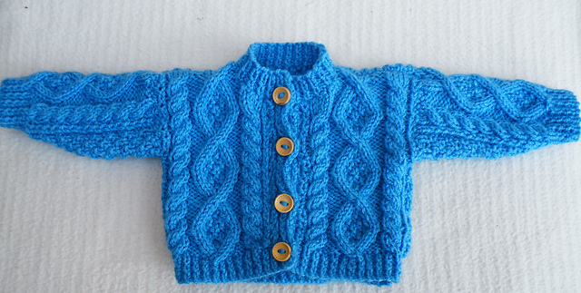 Ravelry: Maryfairy's Blue Diamond Aran Cardigan for American Girl