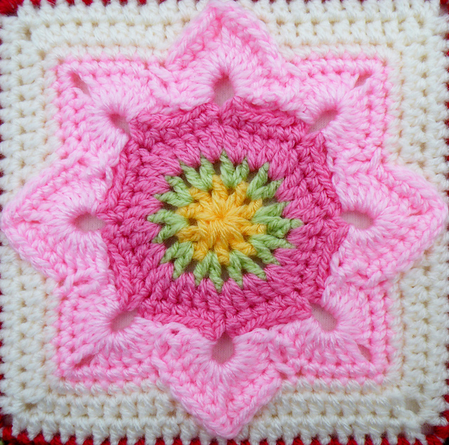Ravelry: Maryfairy's Eight Pointed Flower for Carole's Throw