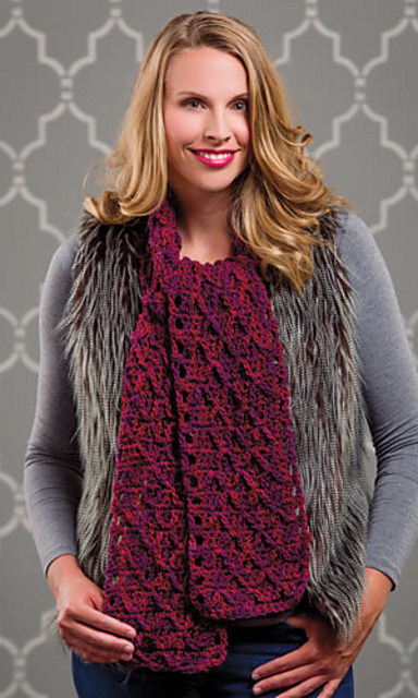 Ravelry: Textured Trellis Scarf pattern by Cindy Adams