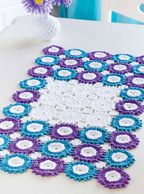 Ravelry: Flower Motif Table Runner pattern by Anna Langtange