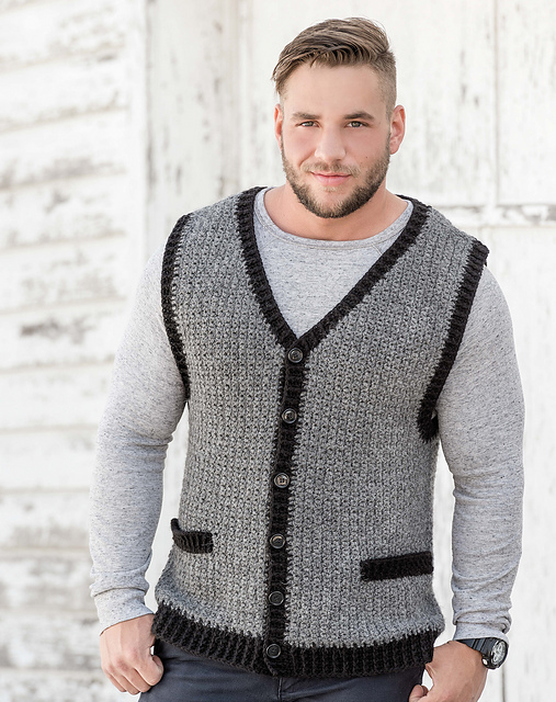 Ravelry: Classic Man's Vest pattern by Jill Hanratty