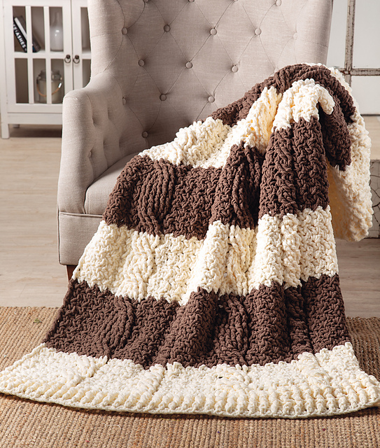 Ravelry: Banded Cable Throw pattern by Bonnie Barker
