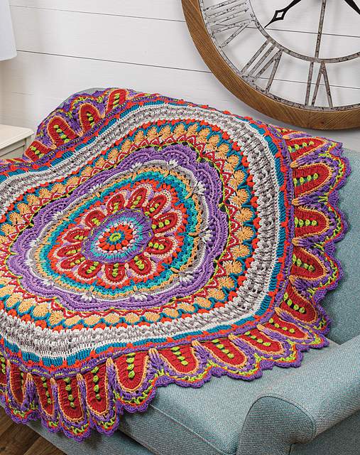 Ravelry: Spectrum Mandala Throw pattern by Lisa Gentry