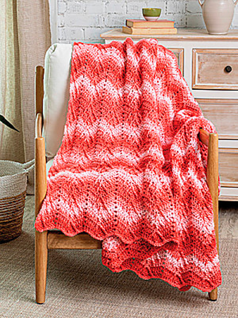 Ravelry: Strawberry Ripple Throw pattern by Randy Cavaliere