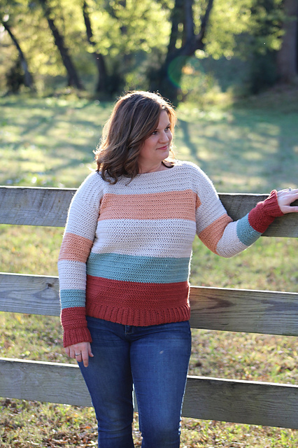 Ravelry: Autumn Hues Striped Sweater pattern by Kristi Garris
