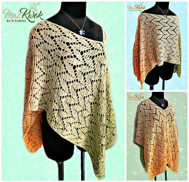 Ravelry: Spring Leaves Poncho pattern by Maz Kwok