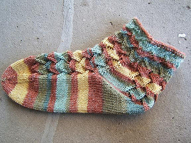 Ravelry: Crosshatch Lace Socks pattern by Eva McDonald