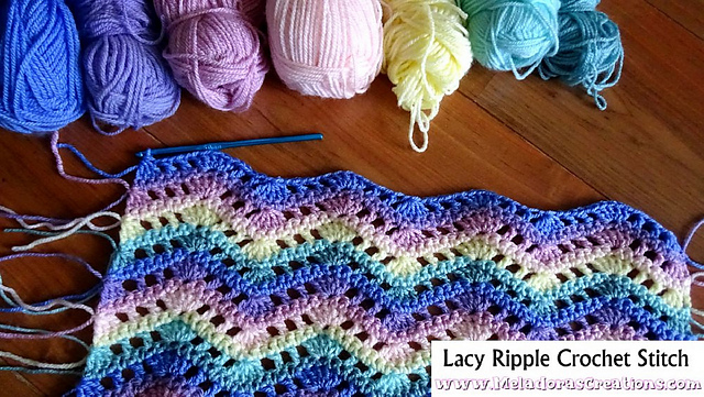 Ravelry: Lacy Ripple 4 Crochet Stitch pattern by Meladoras Creations