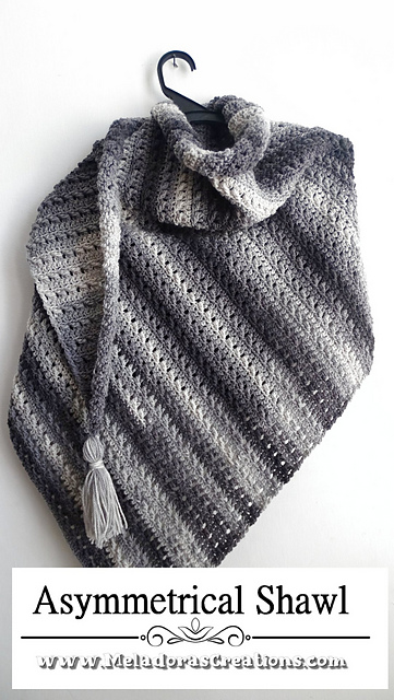 Ravelry: Asymmetrical Shawl pattern by Meladoras Creations