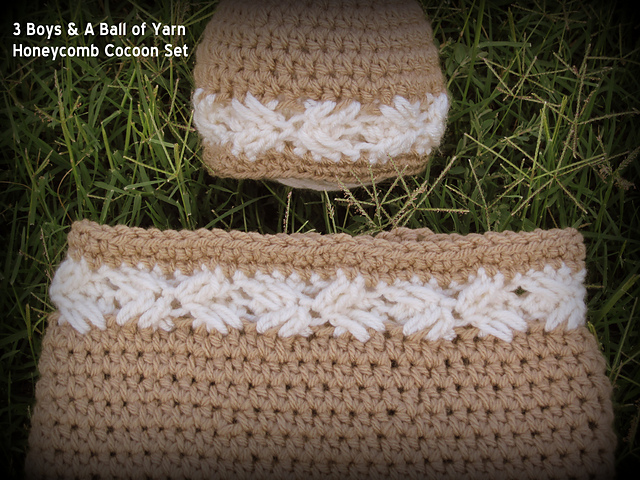 Ravelry: Honeycomb Cocoon & Hat Set pattern by Melanie Padron